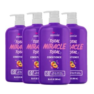 aussie for damage â paraben-free total miracle conditioner w/apricot, 30.4 fl oz/bottle (4 count)