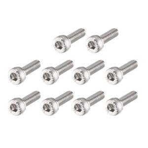 uxcell m3x10mm thread 304 stainless steel hex socket head cap screw bolt din912 55pcs