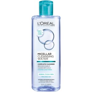 l'oréal paris micellar cleansing water normal to oily complete cleanser, 13.5 fl. oz.