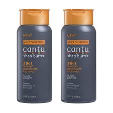 cantu mens 3-in-1 shampoo conditioner bodywash 13.5 ounce (400ml) (2 pack)