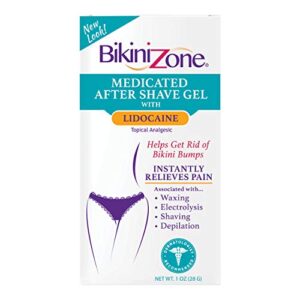 bikini zone medicated after shave gel lidocaine razor bump relief, 1 oz, 1 pack