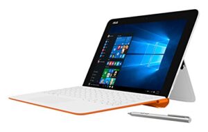 asus t102ha-d4-wh transformer book 10.1" 2 in 1 touchscreen laptop, intel quad-core, white, pen and keyboard included