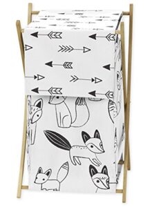 baby children kids clothes laundry hamper for black and white fox and arrow bedding set