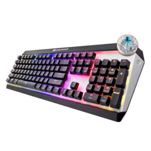 cougar attack x3 rgb mechanical gaming keyboard, cherry mx blue switches