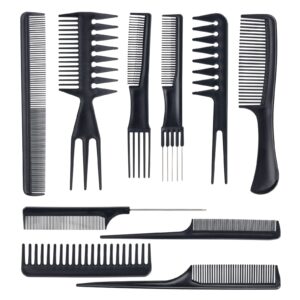 oneleaf styling hair comb 10pcs hair stylists professional styling comb set variety pack great for all hair types & styles