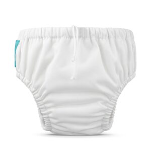 charlie banana baby reusable and washable swim diaper for boys or girls, white, large (pack of 1)