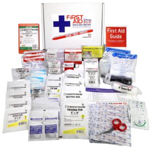 osha & ansi first aid kit refill/upgrade, 50 person, 208 pieces, ansi 2021 class b - includes splint, tourniquet, tools, single dose and more: fill your kit or use to upgrade to current regulations…