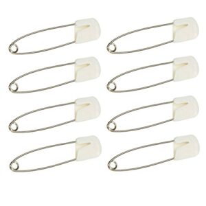 aexge plastic head baby safety pin diaper pins 1.5inch cloth nappy safety pins,pack of 100 (white)