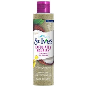 st. ives exfoliate & nourish facial oil scrub, coconut 4.23 oz