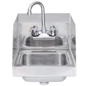 commercial stainless steel wall-mount hand sink with side splash 12 x 12 - nsf