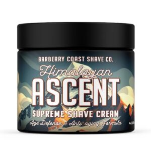 himalayan ascent shaving cream for men - scent: blue pine, indian cedar, amber, sandalwood, mandarin - made with shea butter, white tea & all natural ingredients