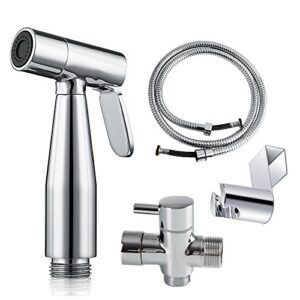 azureluxe cloth diaper sprayer - complete set premium stainless steel hand held diaper sprayer kit for toilet attachment with t-adapter and explosion free hose