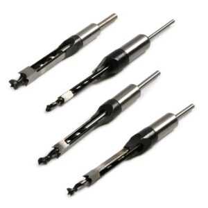 cslu-tool 4 pcs/set woodworker square hole drill bits saw wood mortising chisel set, mortise chisel (1/4-inch, 5/16-inch, 3/8-inch and 1/2-inch)