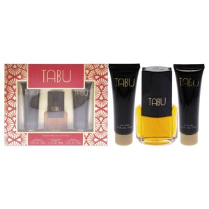 dana tabu women 1.2oz edc spray, 2.5oz body lotion, 2.5oz body wash 3 pc gift set