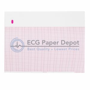 ge compatible 9402-024 generic ecg paper 5 packs, z-fold, red grid, 8.44" x 11"