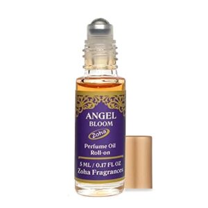 zoha | angel bloom perfume oil, alcohol-free angel perfume for women and men | vegan, hypoallergenic, travel size, unisex fragrance oil roll on perfume | 5 ml/0.17 oz