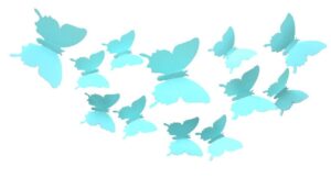 allicere 12pcs 3d butterfly removable wall decals diy home decorations art decor wall stickers murals for babys kids bedroom living room classroom office(color:pale blue)