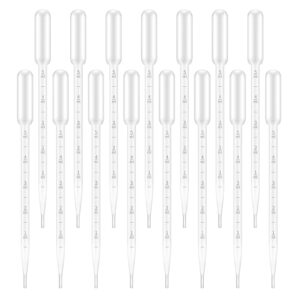 g2plus 100pcs 5ml transfer pipettes, plastic graduated pipettes, calibrated disposable dropper for liquid, essential oils, science laboratory, experiment, essential oils, make up tool