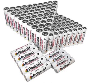 polaroid extreme bulk combo 60-pack aa and 40-pack aaa alkaline batteries assorted variety pack (100-pack)