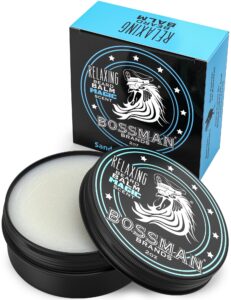 bossman relaxing beard balm - beard tamer, relaxer, thickener and softener cream - beard care product - made in usa (magic scent)