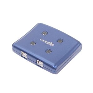 usbgear blue usb switch with usb 2.0 high speed allows 4 computers to 1 device