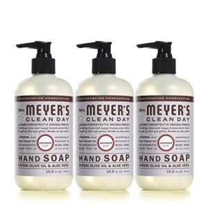 mrs. meyer's clean day hand soap, made with essential oils, biodegradable formula, lavender, 12.5 fl. oz - pack of 3