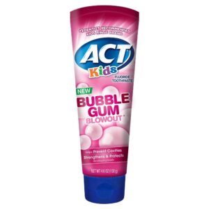 act kids bubblegum blowout toothpaste 4.6 ounce (pack of 3)