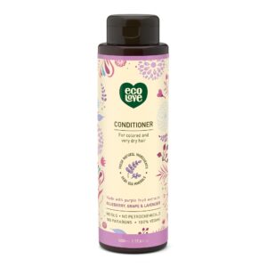 ecolove - natural conditioner for dry damaged hair and color treated hair - with natural lavender extract - no sls or parabens - vegan and cruelty-free, 17.6 oz.