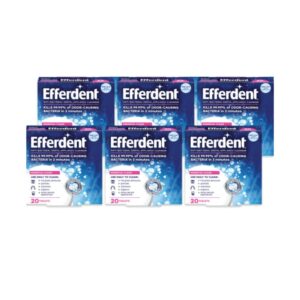 efferdent denture cleanser tablets, complete clean, cleanser for retainer and dental appliances, 44 count, (pack of 6)