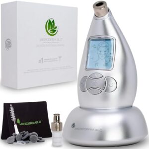 microderm glo diamond microdermabrasion machine and suction tool - clinical micro dermabrasion kit for anti aging, advanced home facial treatment system, blackhead remover & exfoliator for acne scars