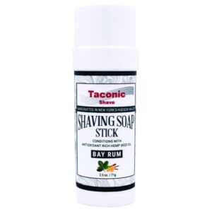 taconic shave shaving soap stick with antioxident rich seed oils for a smooth shave (bay rum)