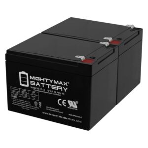 mighty max battery 12v 12ah replacement battery for pride mobility gogo scooter - 2 pack