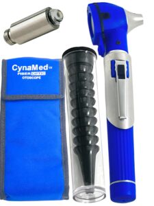 new fiber optic mini otoscope blue pocket size premium grade cynamed