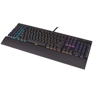 corsair k95 rgb platinum mechanical gaming keyboard - 6x programmable macro keys - usb passthrough & media controls - fastest cherry mx speed - rgb led backlit - black finish