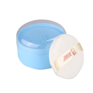 hugestore portable baby talcum powder puff with box case container