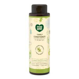 ecolove - natural conditioner for all hair types - safe for the whole family - no sls or parabens - with organic cucumber extract - vegan and cruelty-free, 17.6 oz