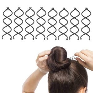 hawwwy bobby pins - 8 pack - light brown - 2 inches - beautiful twist hair accessories for women and kids - easy bobby pins for fast and secure buns, messy styles, and updos