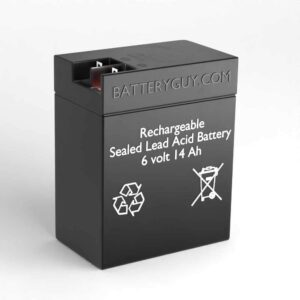 batteryguy 6v 14.0ah sla battery - bg-6120fp (rechargeable) - qty of 1