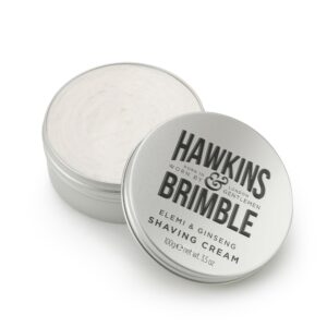 hawkins & brimble - shaving cream for men, 100g - luxurious shaving cream for sensitive skin and nourishing - smooth finish shave for men without animal testing - signature elemi & ginseng fragrance