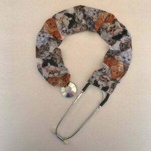 stethoscope covers handmade variety patterns colors 100% cotton scrunchie (cats)