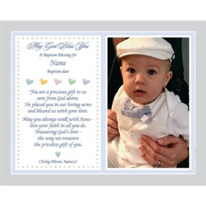 poetry gifts baptism, christening or dedication blessing for baby boy personalized with name and photo, 8x10 inch custom print