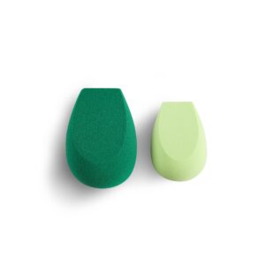 ecotools ecofoam perfect blender duo sponge, beauty sponges for flawless foundation coverage, eco-friendly makeup sponges, best for liquid & cream makeup products, cruelty-free & vegan, 2 piece set