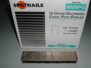 spotnails 8608pg 1/2" crown staples 16 gauge 1" for paslode dewalt