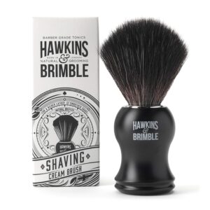 hawkins & brimble - luxury shaving brush for men - for a richer lather and smoother shave brush for mens with synthetic soft bristles and vegan friendly - mens grooming synthetic shaving brush