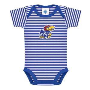 kansas university jayhawks striped newborn baby bodysuit blue 0-3 months