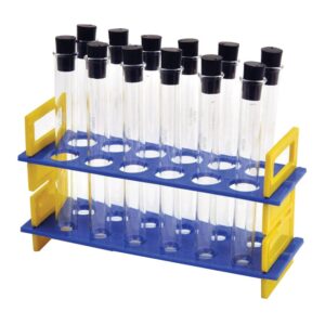 united scientific supplies ttrset test tube rack with 24 ml glass tubes and rubber stoppers