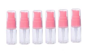 erioctry 10ml portable empty refillable bottle cream shampoo lotion treatment pump bottle with cap travel bottles toiletries liquid container for cosmetic make-up pack of 6 (transparent)