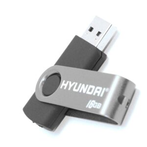 hyundai 16gb usb 2.0 flash drive - max. read transfer rate 10mb/s and max. write transfer rate 3mb/s [silver] components u2b/16gs