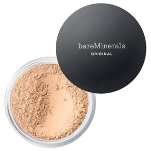 bareminerals original loose powder foundation spf 15, lightweight mineral loose powder foundation makeup, buildable coverage, talc free, vegan (light beige 09)