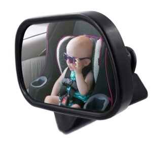 isaddle baby car seat mirror - baby back seat front view mirror - adjustable shatterproof in car safety mirror